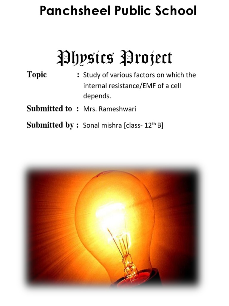 Phyisc Internal Resistance Sonal PDF | PDF | Electrical Resistance And Conductance | Applied And ...