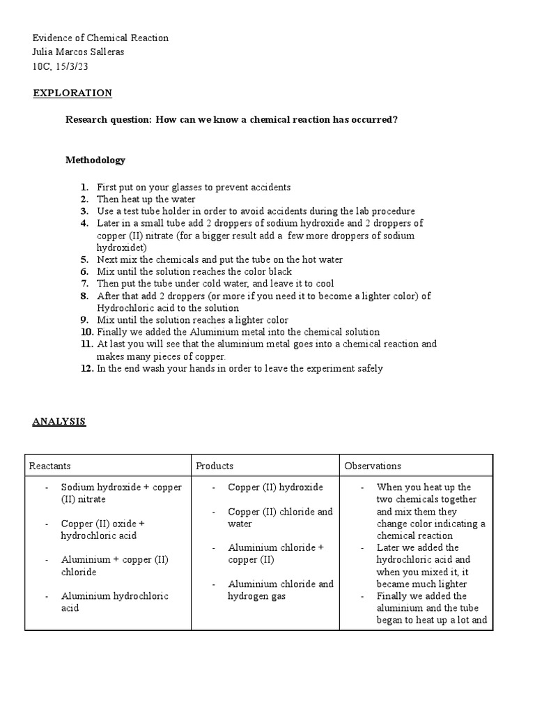ASB Science Lab Report Structure | PDF