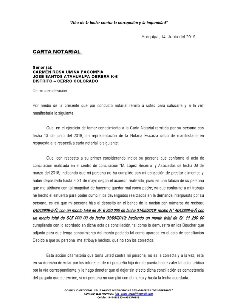 Carta Notarial de Huaman Turpo | PDF
