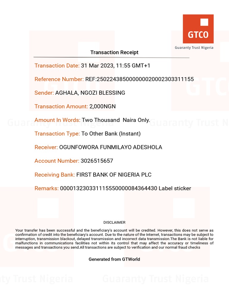 Transaction Date: Reference Number: Sender: Transaction Amount: Amount ...