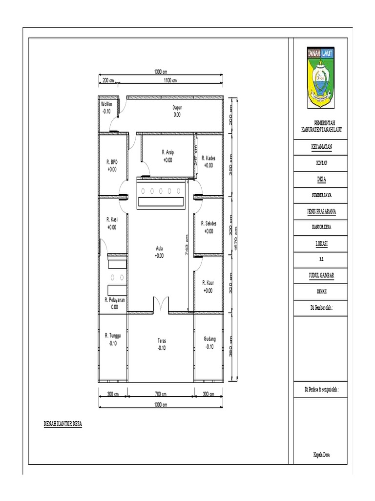 Denah Kantor Desa Sumber Jaya | PDF