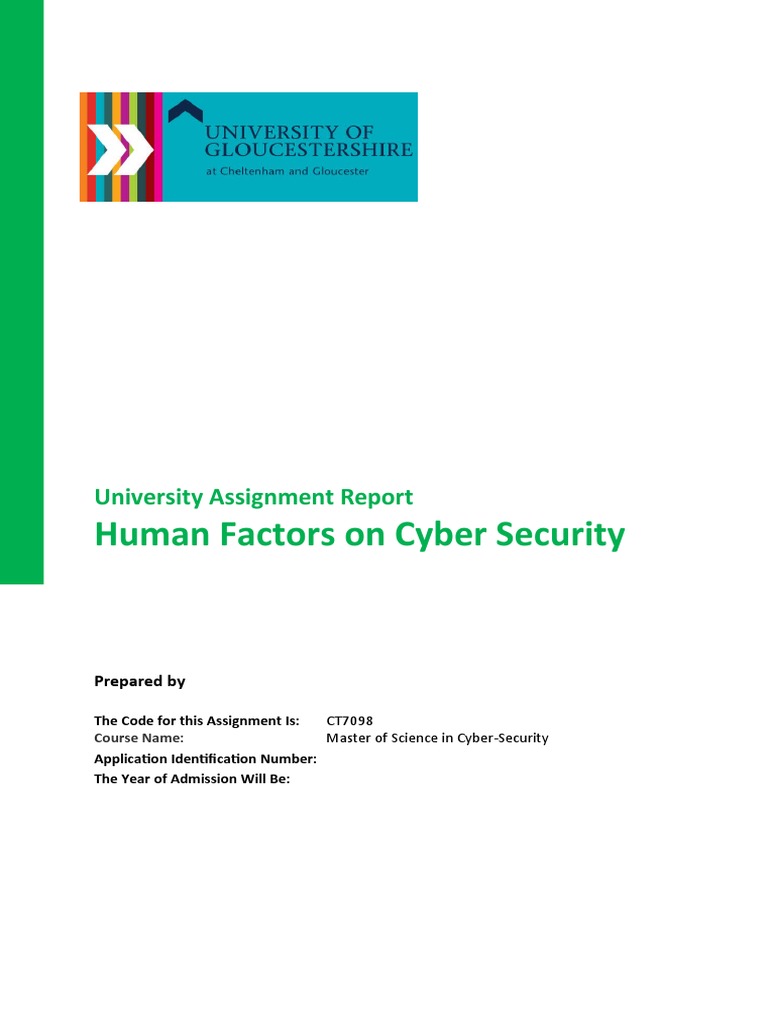University Assignment Report Ct7098 Pdf Security Computer Security