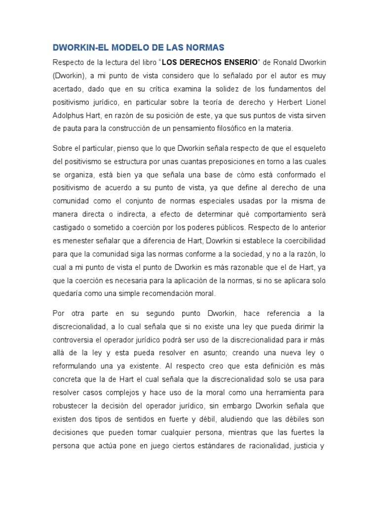Dworkin | PDF | Principios éticos | Filosofía Aplicada