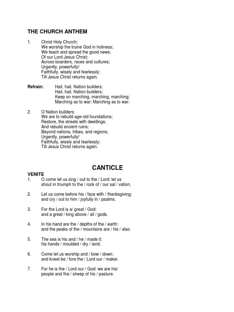 Christ Holy Church Anthem Lyrics | PDF | Glory (Religion) | Mercy