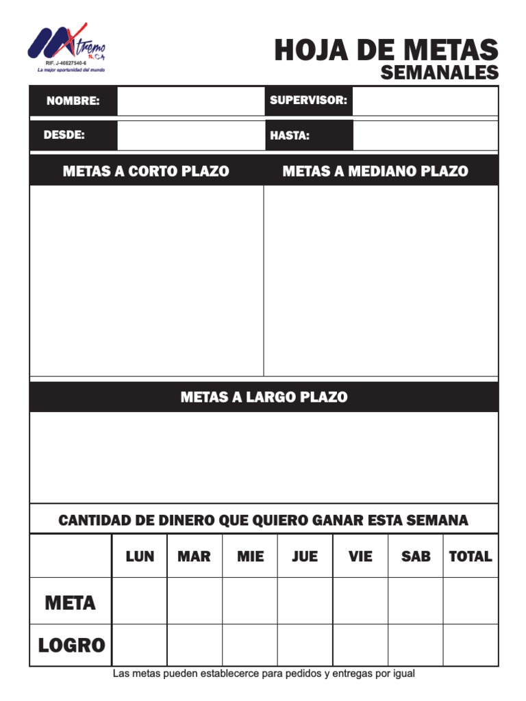 Hoja de Metas | PDF