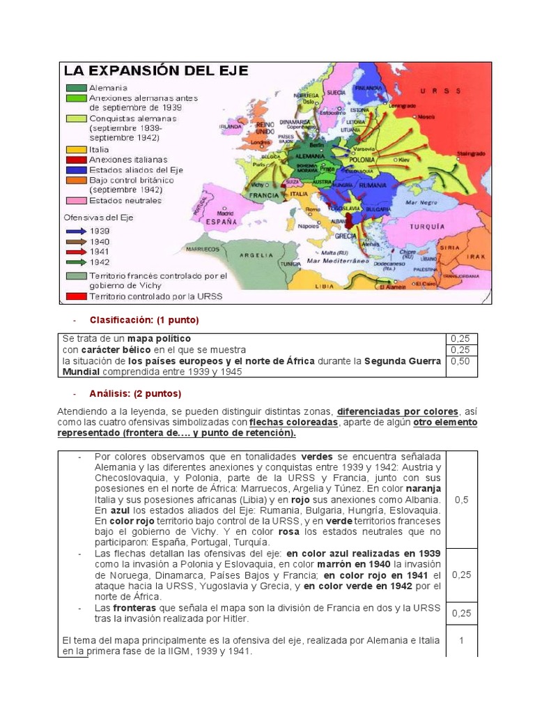 Comentario Mapa 1 Resuleto | PDF | Alemania nazi | Segunda Guerra Mundial