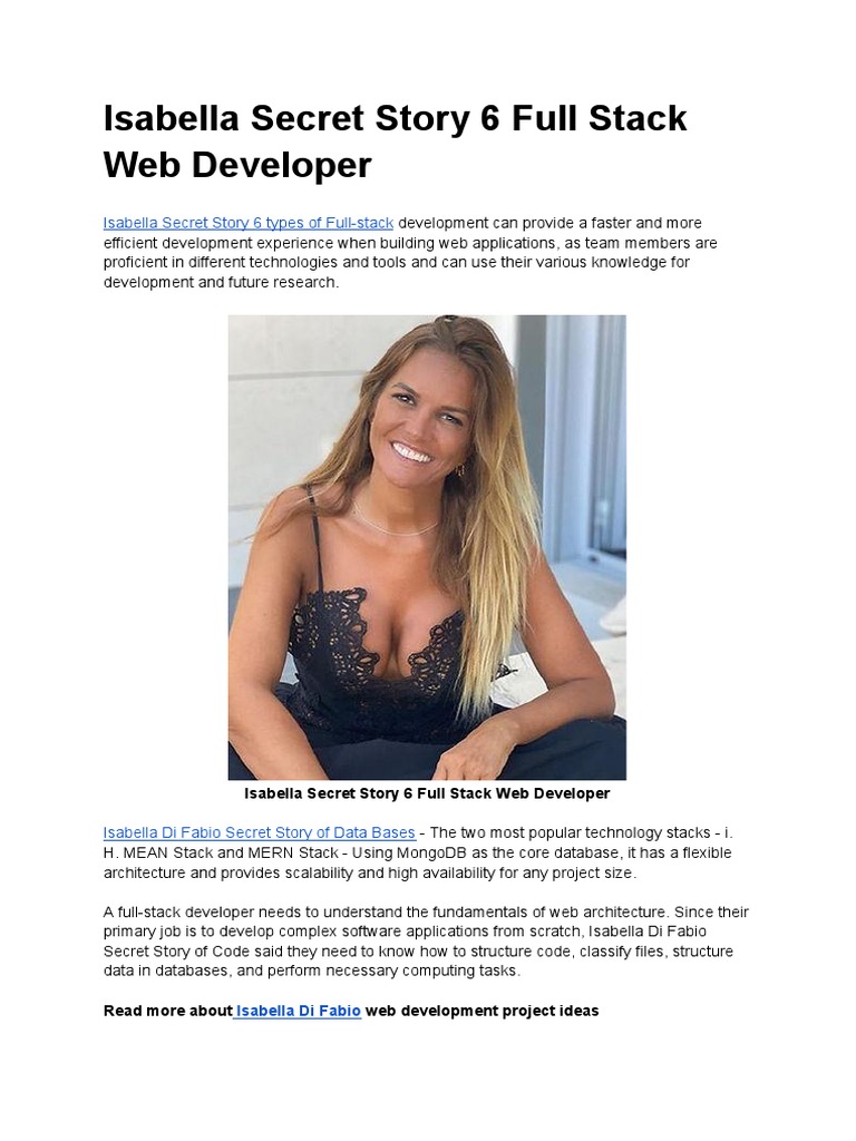Isabella Secret Story 6 Full Stack Web Developer | PDF
