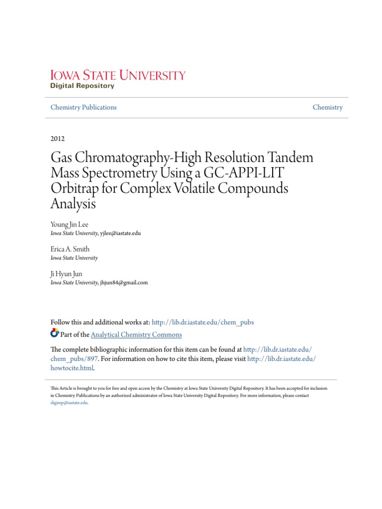 Gas Chromatography-High Resolution | PDF | Mass Spectrometry | Gas ...
