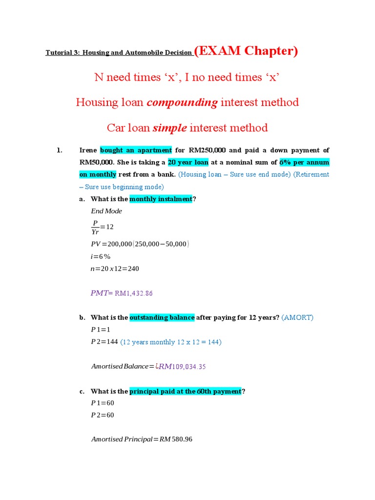 Tutorial 3 PFP | PDF | Loans | Debt