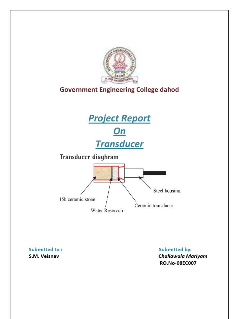 Project Report On Transducer | PDF | Pressure Measurement | Applied And ...