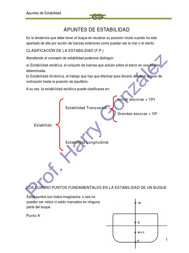 Estabilidad de Buques: Conceptos Clave | PDF | Ingeniería mecánica | Construcción naval