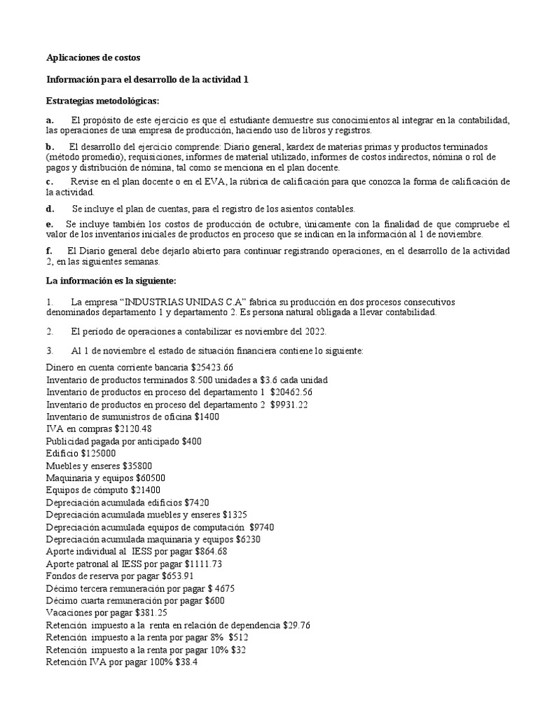 Ejer. Practico 2.. Costo | PDF | Depreciación | Compartir (Finanzas)
