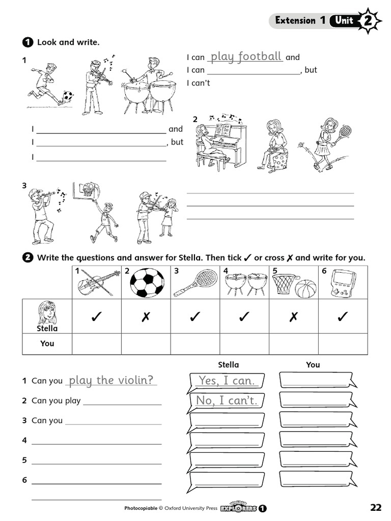 Young Explorers 1 - Unit 1 - Extension 1 (Unit 2) | PDF