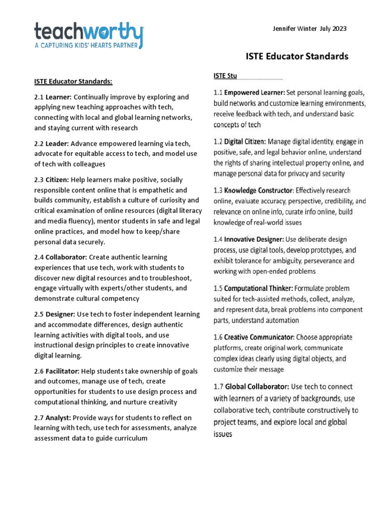 Educator Tech Standards Guide | PDF