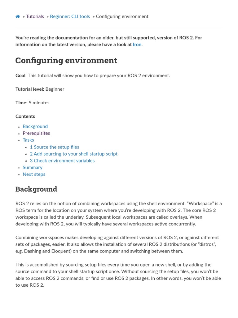 ROS 2 Environment Setup Guide | PDF | Linux Distribution | Shell (Computing)