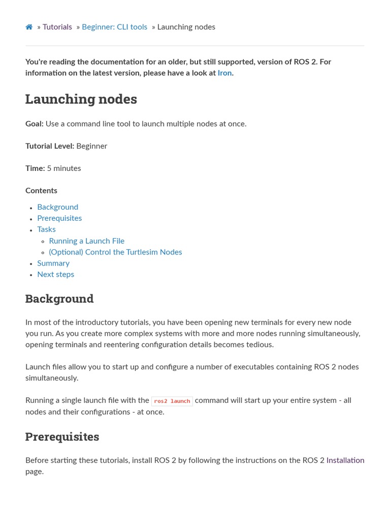 Launching Nodes - ROS 2 Documentation - Humble Documentation | PDF