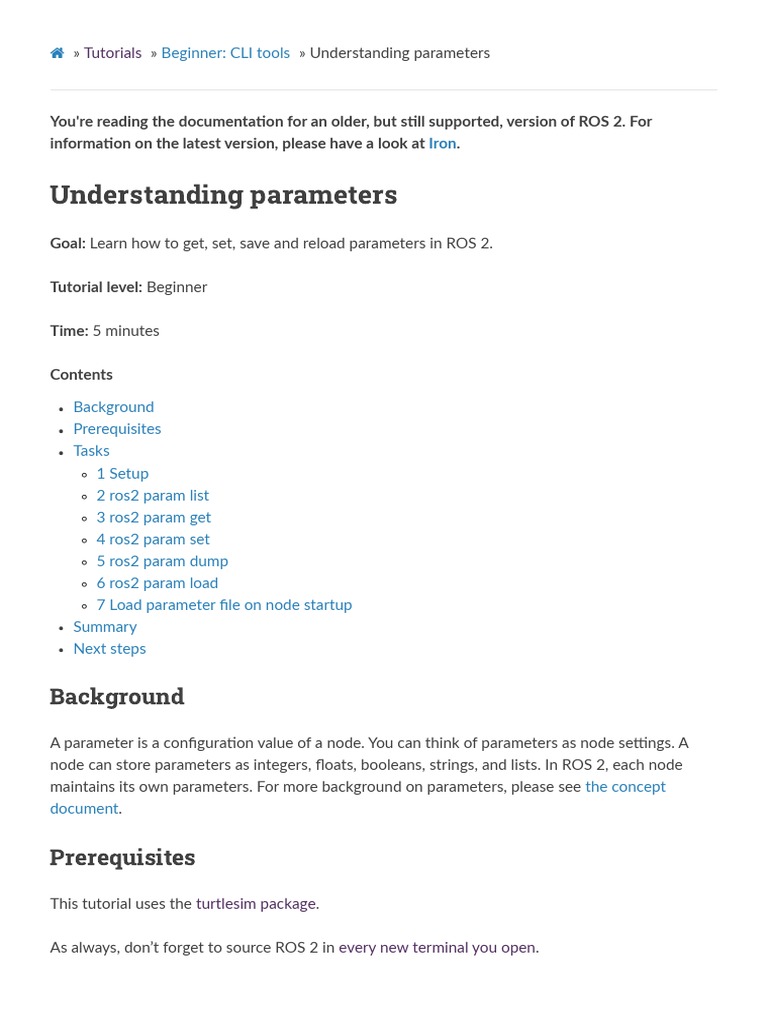 Understanding Parameters - ROS 2 Documentation - Humble Documentation ... Understanding Parameters - ROS 2 Documentation - Humble Documentation ...