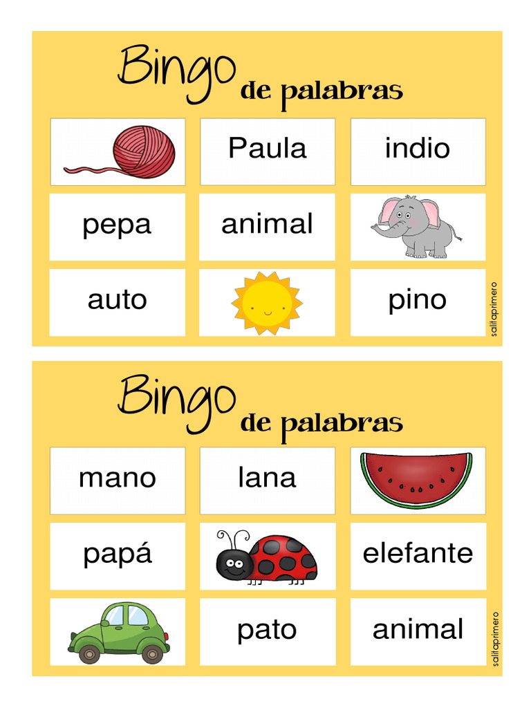 Bingo de Palabras | PDF