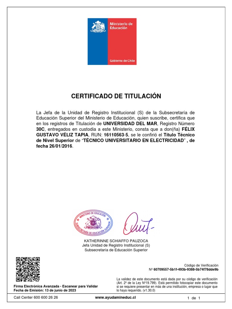 Certificado de Titulación | PDF