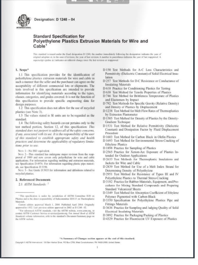 Astm D1248-04 | PDF