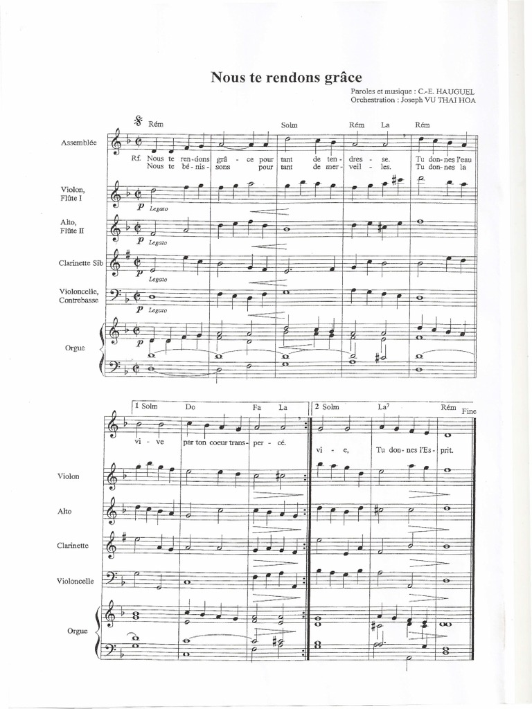Nous Te Rendons Grace | PDF | Son (physique) | Orchestre