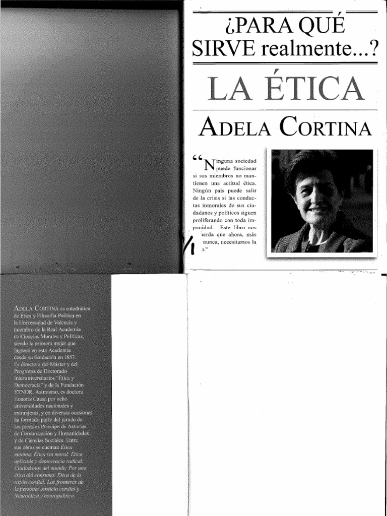LIBRO para Qué Sirve Realmente La Ética Adela Cortina | PDF