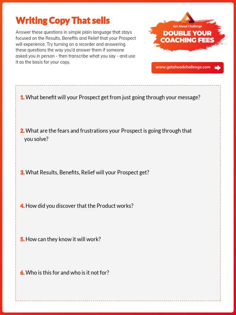 (Day 4) Writing Copy That Sells | PDF