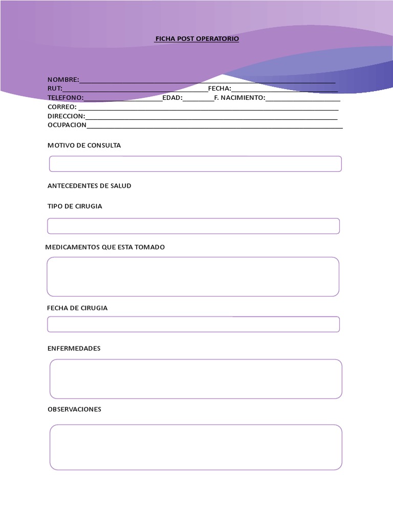 Ficha Postoperatoria Paciente | PDF | Informática | Tecnología