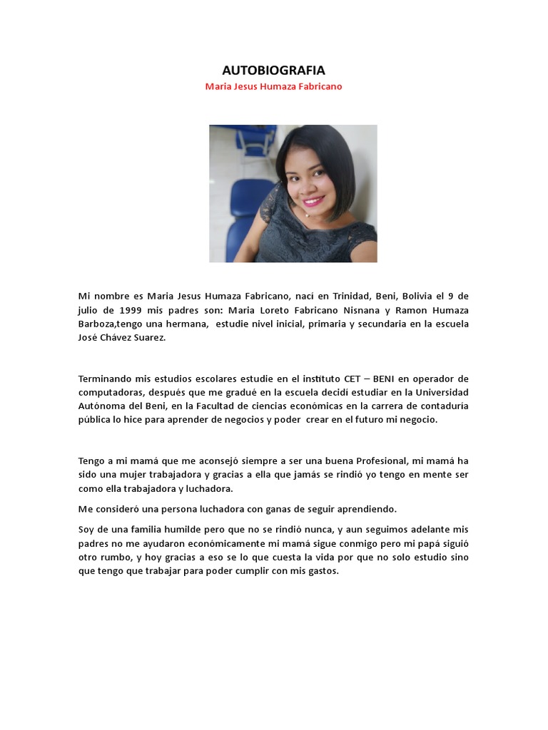 AUTOBIOGRAFIA | PDF | Relaciones personales, crianza y desarrollo personal