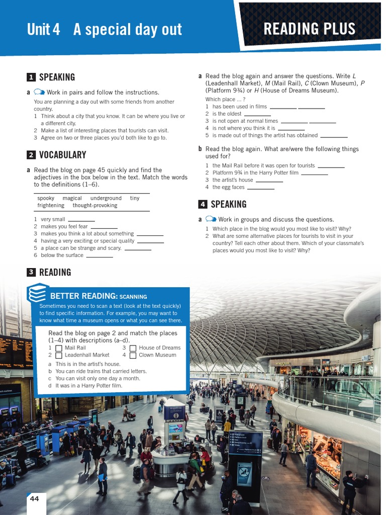 Unit 4 Reading Plus Lesson (p1) | PDF