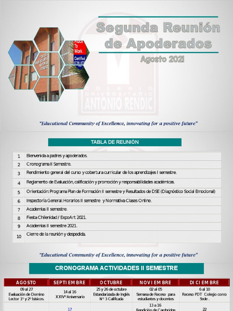 Ii Reunión de Apoderados 2021 | PDF