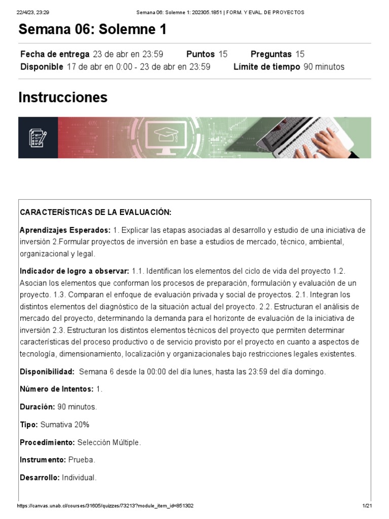 Semana 06 - Solemne 1 - FORM. Y EVAL. DE PROYECTOS | PDF | Monopolio | Mercado (economía)