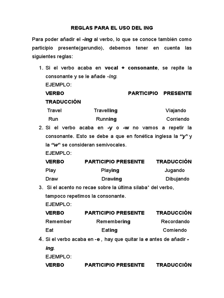 Reglas para El Uso Del Ing | PDF