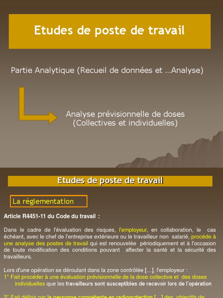 Études de poste de travail et radioprotection | PDF | Radioprotection | Radiographie