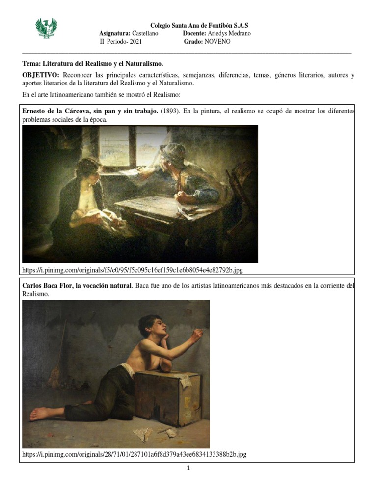 Autores y obras del naturalismo latinoamericano | PDF | Realismo literario