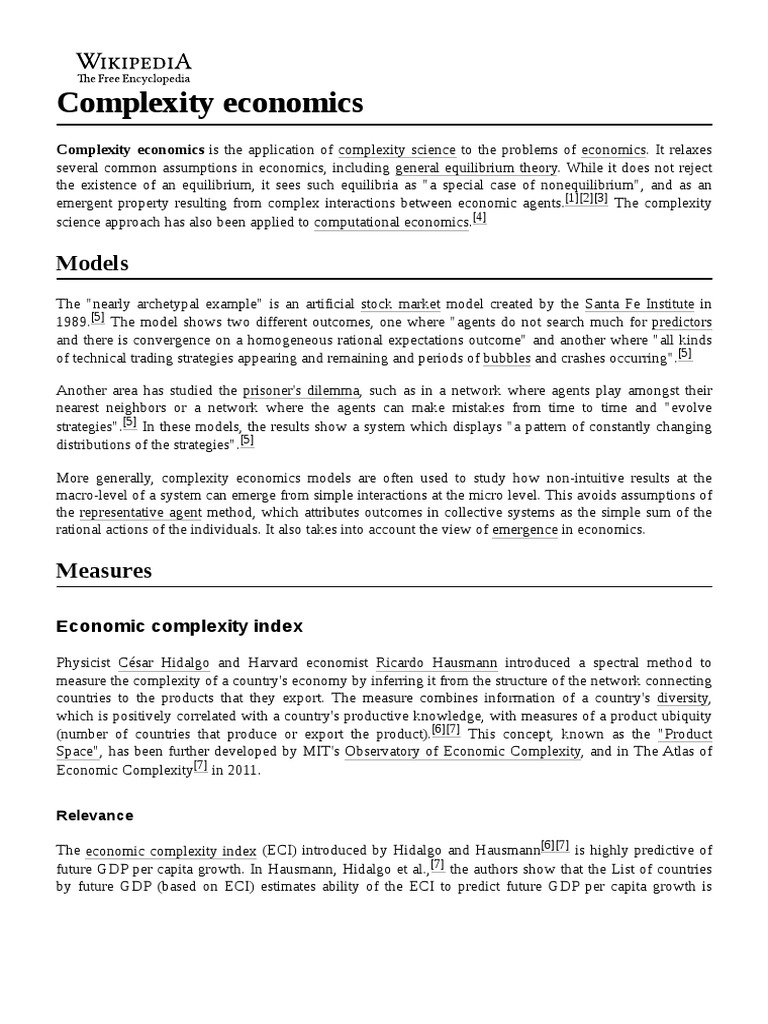 Complexity Economics | PDF | Economics | Applied Mathematics