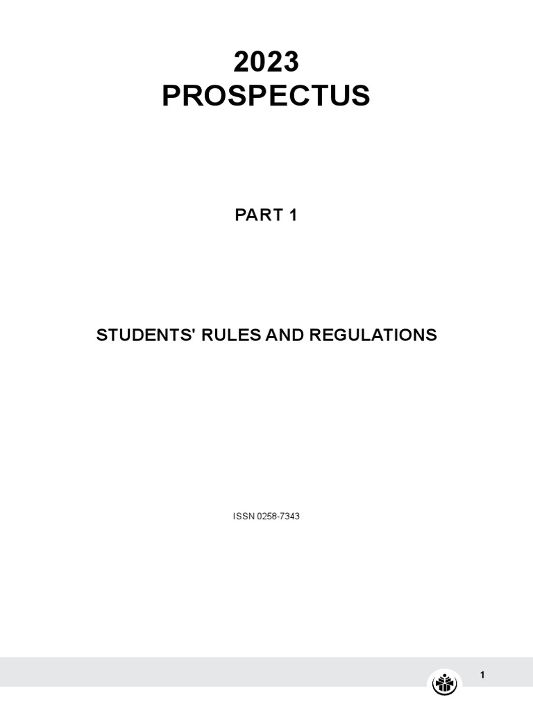 TUT 2023 Prospectus and Regulations | PDF