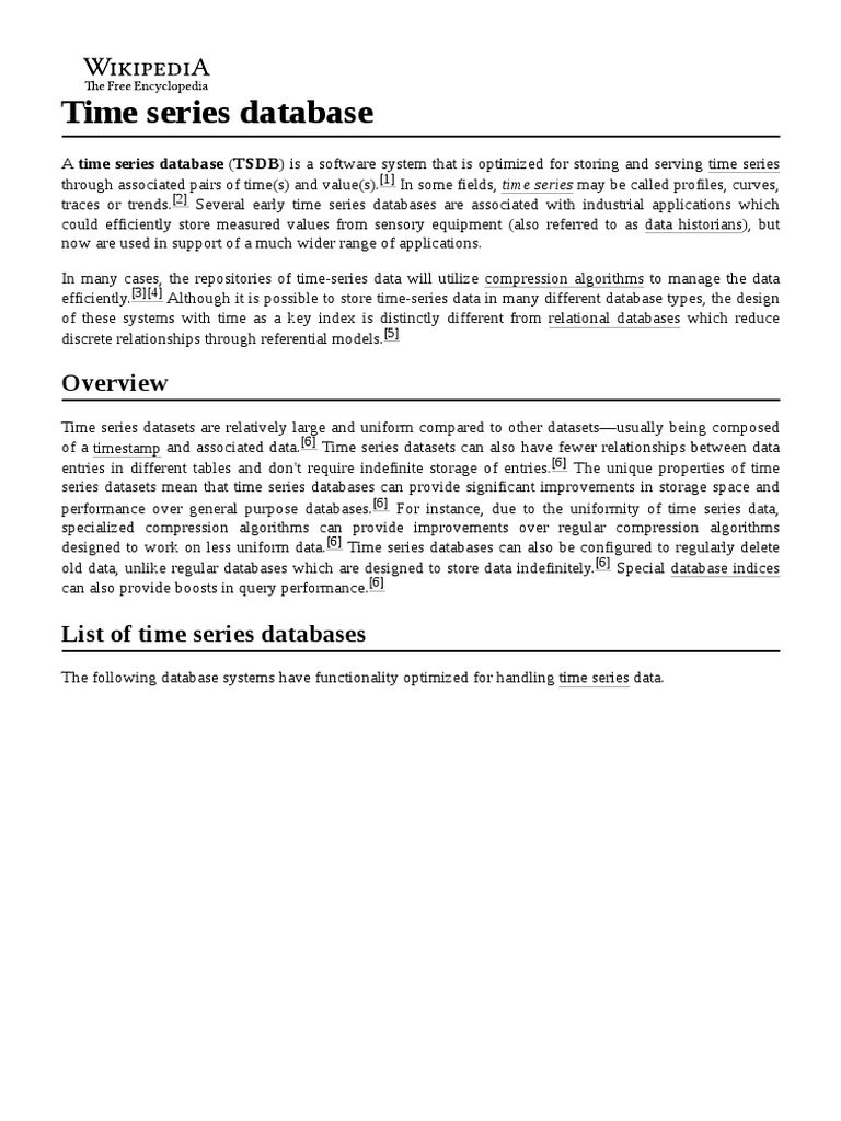 Time Series Database Pdf Computer Science Data Management Software 