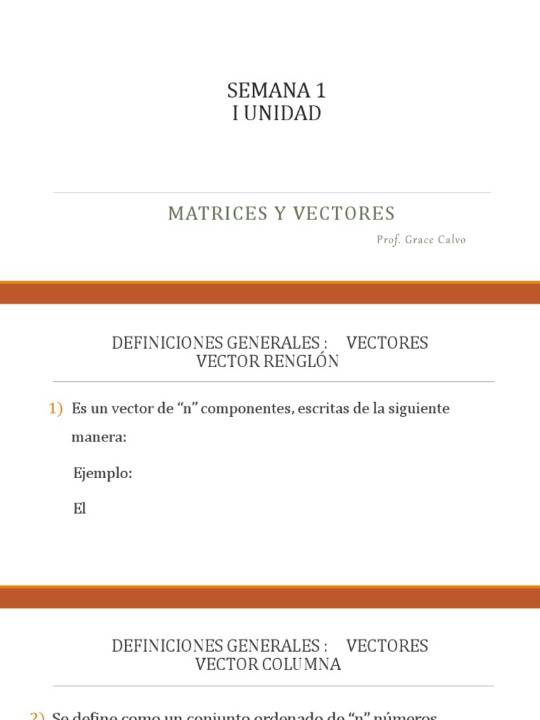 Presentación Conceptos Generales y Operaciones Con Matrices | PDF | Matriz (Matemáticas ...
