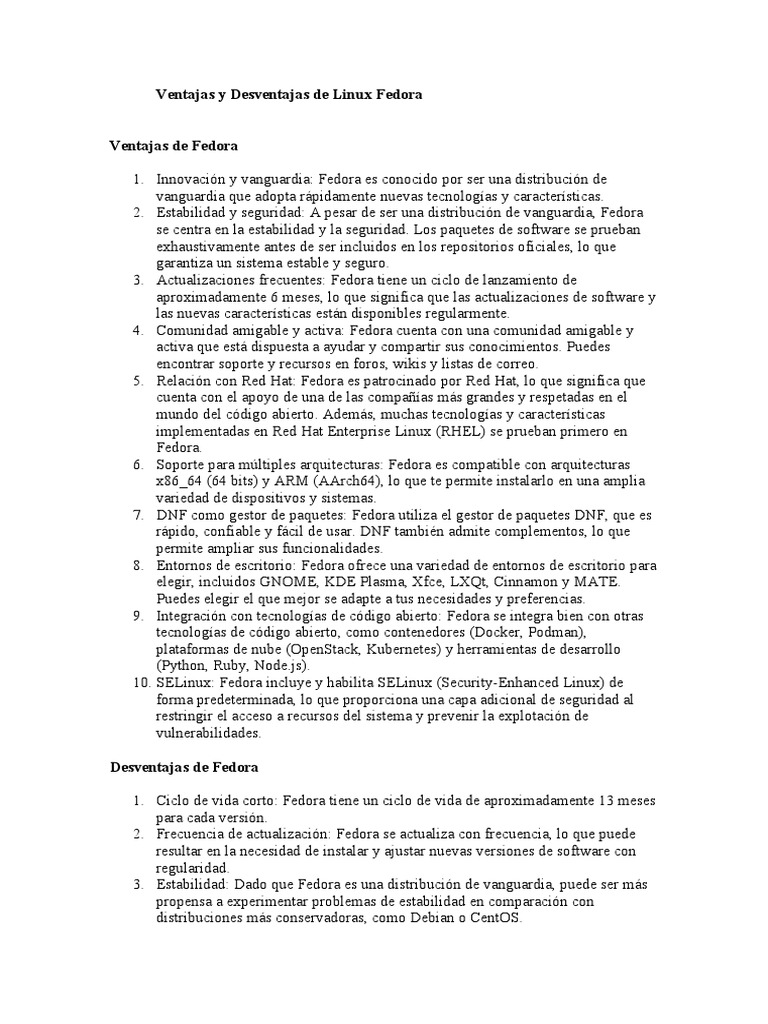 Ventajas y Desventajas de Linux | PDF | Distribución de Linux | Software libre