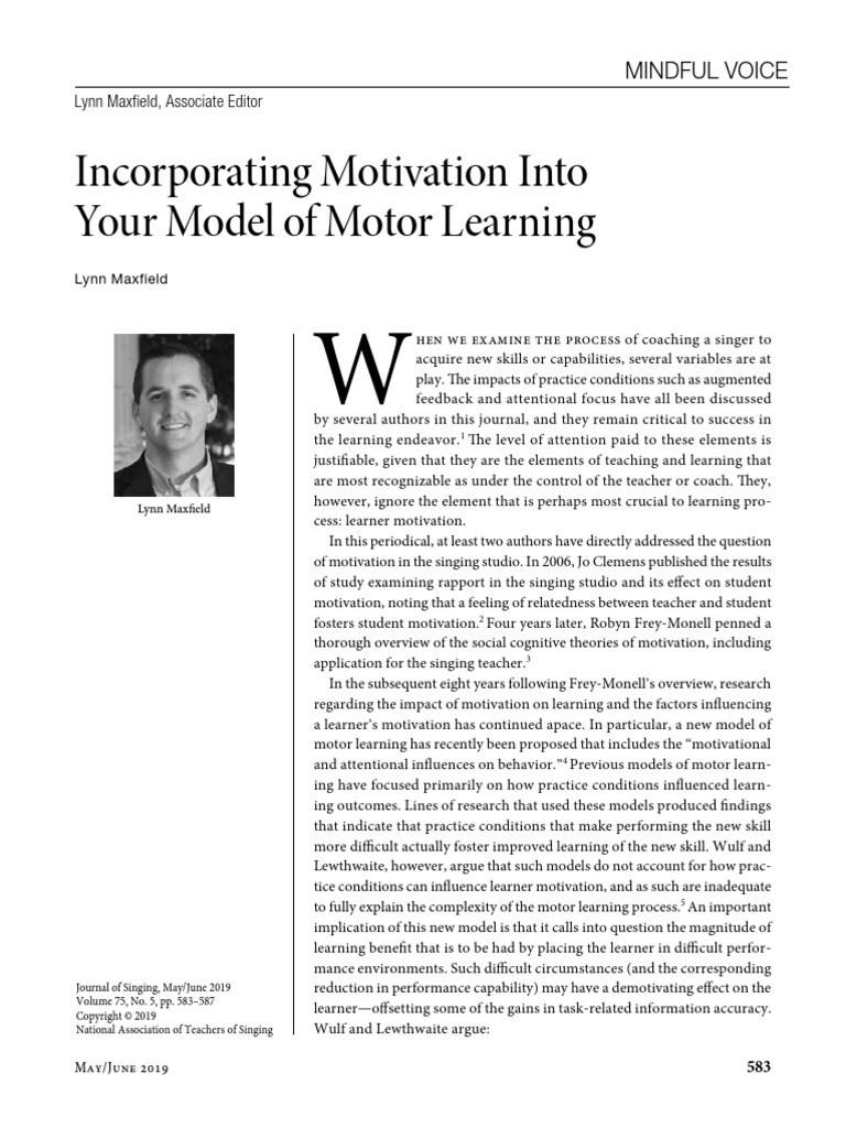 Incorporate Motivation Motor Learning | PDF | Motivational | Motivation