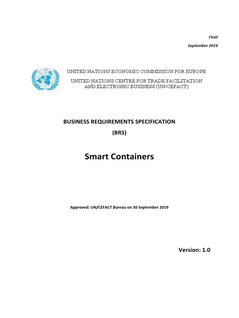 BRS-SmartContainer v1.0 | PDF | Internet Of Things | Service Industries