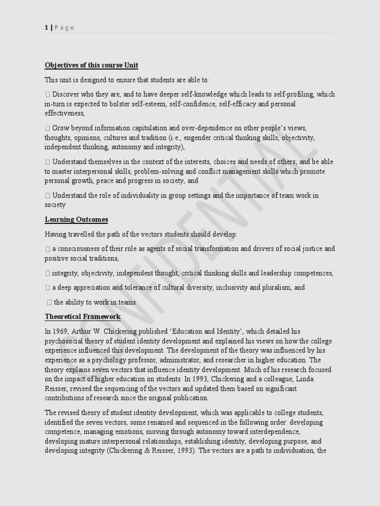 4 Theories of Personal Identity Development | PDF | Identity (Social ...
