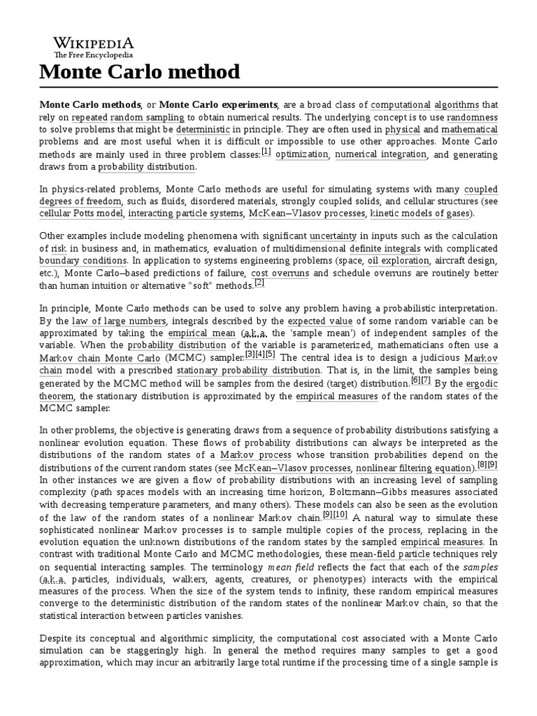 Monte Carlo Method | PDF | Monte Carlo Method | Applied Mathematics