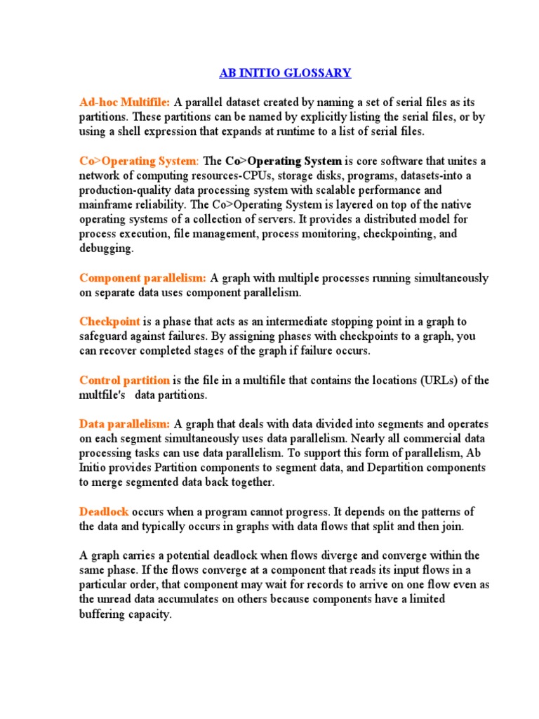 Abinitio Glossary | Download Free PDF | Parallel Computing | Computer File