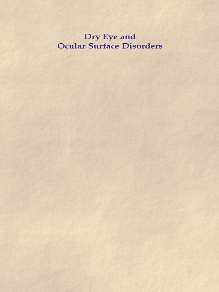 Dry Eye and Ocular Surface Disorders | PDF | Ophthalmology | Allergy