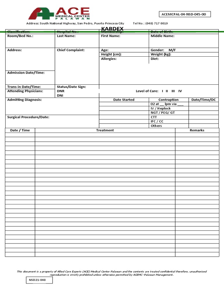 KARDEX | PDF | Public Services | Health Sciences
