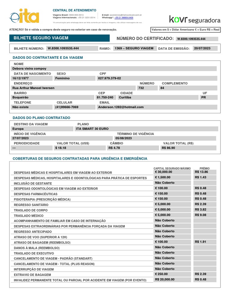 Seguro Viagem | PDF