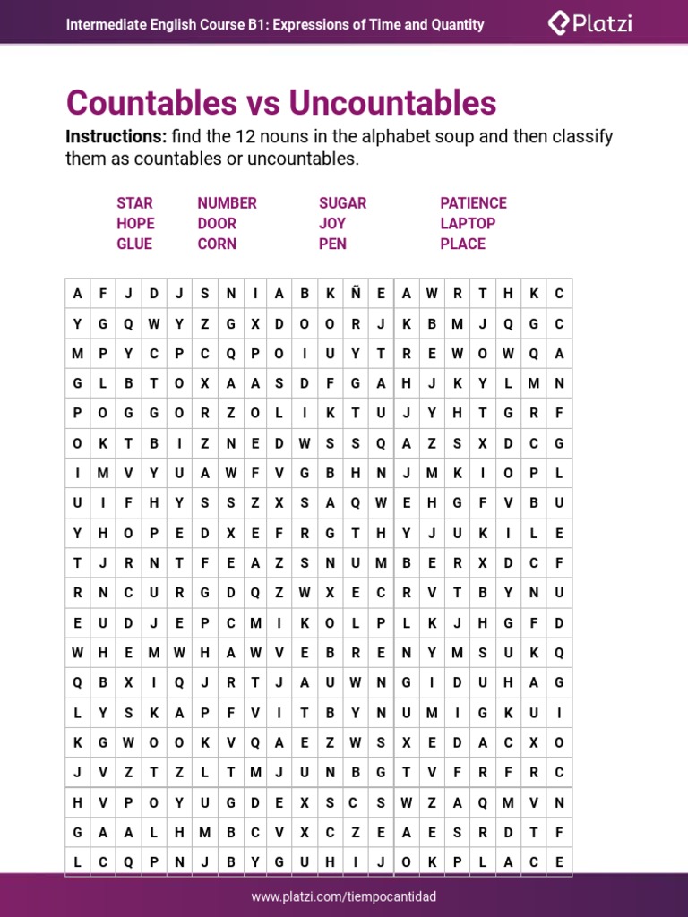Class 6 - Worksheet For Countables Vs Uncountables | PDF | Linguistic ...