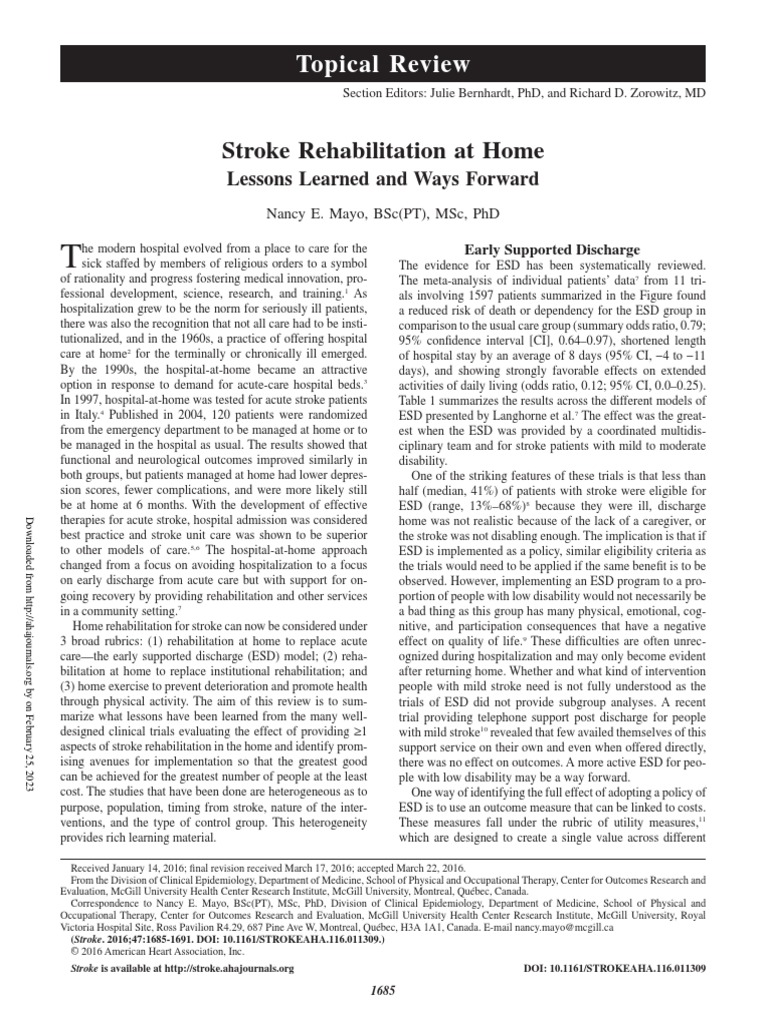Strokeaha 116 011309 | PDF | Physical Therapy | Stroke
